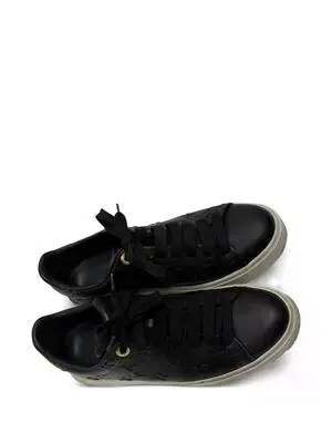 LOUIS VUITTON Leather Monogram Embossed "time Out" Sneakers - Black