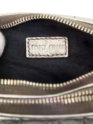 Miu Miu Matelasse Metallic Nappa Double Zip Pouch
