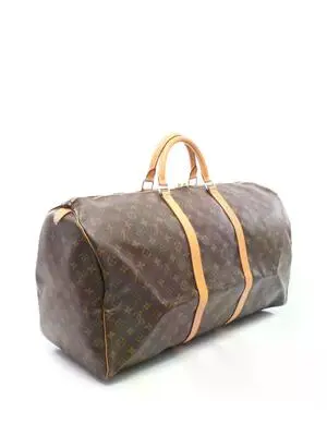 LOUIS VUITTON Monogram Keepall 60 Travel Bag - Brown