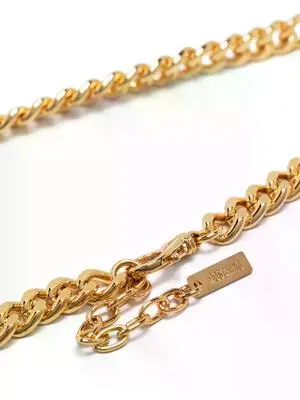 Moschino Heart Pendant Curb Chain Necklace