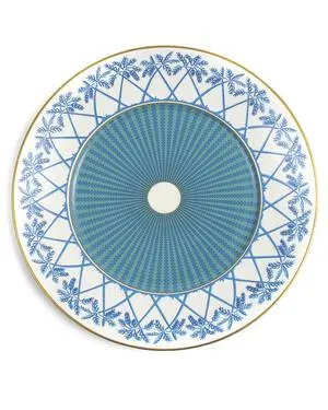 PINK HOUSE Fine Bone China Charger Plate Palms - Blue