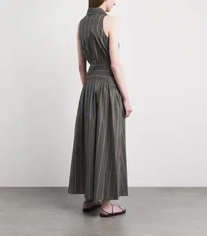Staud Romy" Maxi Dress In Cotton Blend With Stripe Motif - Grey