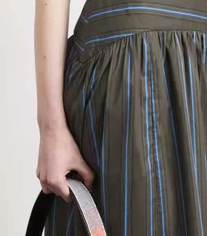Staud Romy" Maxi Dress In Cotton Blend With Stripe Motif - Grey