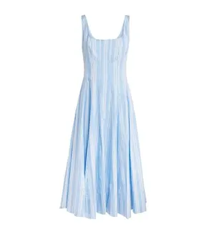 Staud Wells Midi Dress - Blue