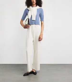 Le Kasha Short-sleeve Cashmere Sweater - Blue