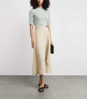 Le Kasha Cashmere Short-sleeve Sweater - Blue