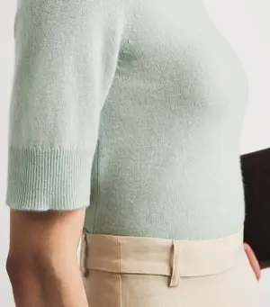 Le Kasha Cashmere Short-sleeve Sweater - Blue