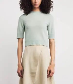 Le Kasha Cashmere Short-sleeve Sweater - Blue