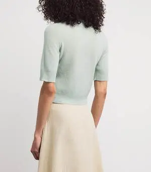 Le Kasha Cashmere Short-sleeve Sweater - Blue