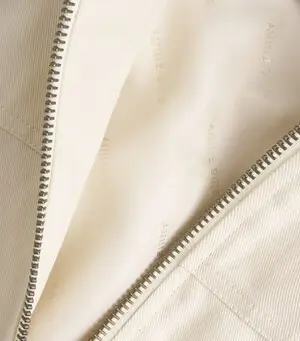 ANINE BING Cotton Holden Jacket With Leather Collar - Beige
