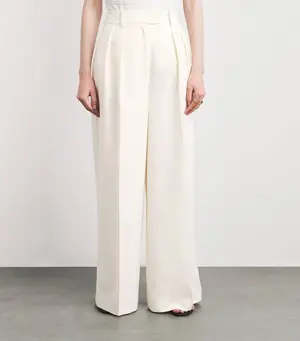 ANINE BING Lou Wide-leg Trousers - Beige