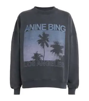 ANINE BING Anine Bing "Los Angeles" Graphic Fleece Back Sweatshirt Grey