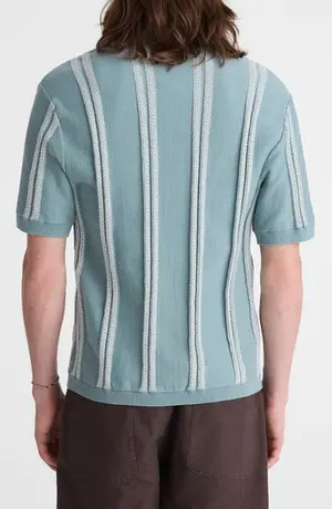 Madewell Textured Stripe Cotton Cardigan