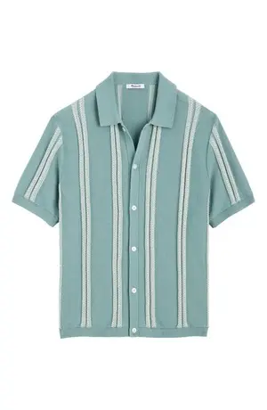 Madewell Textured Stripe Cotton Cardigan