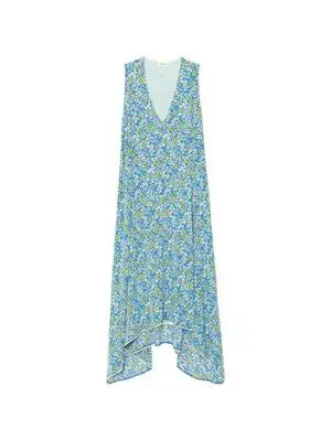 Zadig&Voltaire Rerol Floral-print Asymmetric Dress - Blue