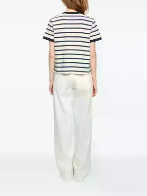 Zadig&Voltaire Striped Logo Print T-shirt - Neutrals