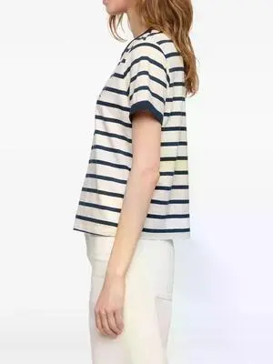 Zadig&Voltaire Striped Logo Print T-shirt - Neutrals