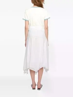 Zadig&Voltaire Jetro Asymmetrical Skirt With Lace Trim - White