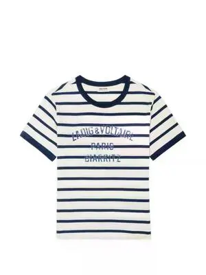 Zadig&Voltaire Striped Logo Print T-shirt - White