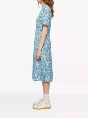 Zadig&Voltaire Rhodral Floral-print V-neck Midi Dress - Blue