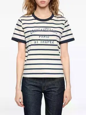 Zadig&Voltaire Striped Crewneck T-shirt - Neutrals