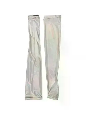 MITILIANE COUTURE Holographic Fingerless Gloves - Silver