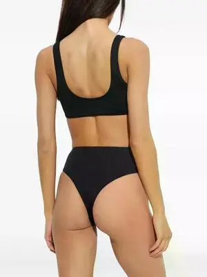 Balmain Logo Print Bikini - Black