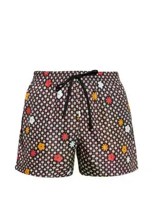 MAISON MARGIELA Floral Print Swim Shorts - Black