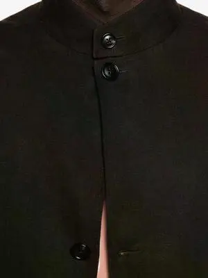 Zegna Mandarin Collar Buttoned Jacket - Brown