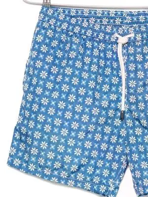 BARBA NAPOLI Floral Print Swim Shorts - Blue
