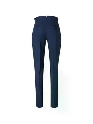 Scabal Pleated Side-adjuster Trousers - Blue