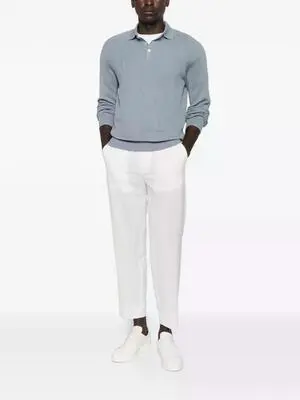 Brunello Cucinelli Ribbed Long-sleeve Polo Shirt