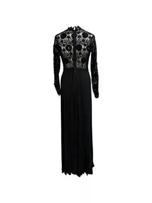 SELF-PORTRAIT Mia Lace-accent Pleated Maxi Dress