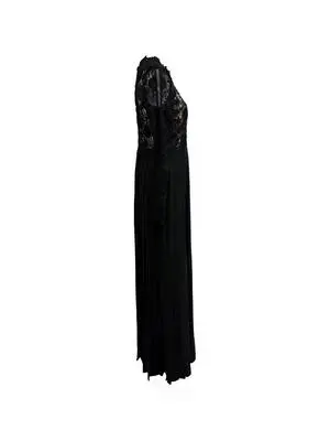 SELF-PORTRAIT Mia Lace-accent Pleated Maxi Dress