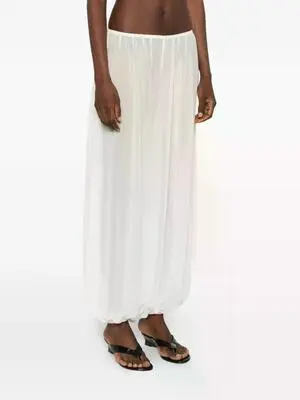 THE FRANKIE SHOP Mio Sheer Gathered-hem Trousers - White