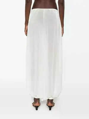 THE FRANKIE SHOP Mio Sheer Gathered-hem Trousers - White