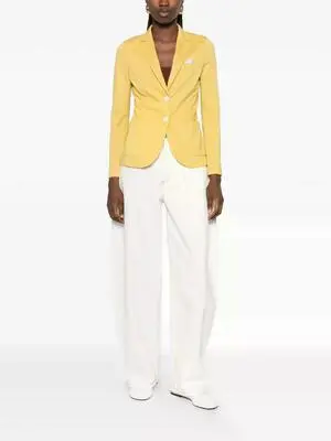 CIRCOLO 1901 Pique Texture Notched Lapels Blazer - Yellow
