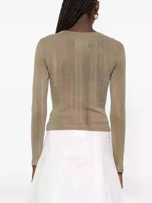 Citizens Of Humanity Ribbed Knit Henley Top - Green