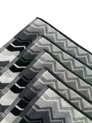 Missoni Giacomo Zigzag-pattern Face Towels - Grey