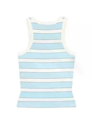 MC2 SAINT BARTH Ada Striped Logo Detail Tank Top - Blue