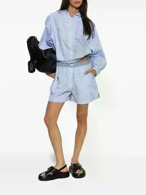 Munthe Striped Bird-print Shorts
