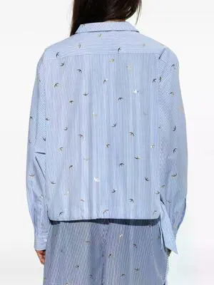 Munthe Beliciama Striped Bird-print Blouse