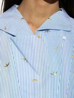Munthe Beliciama Striped Bird-print Blouse