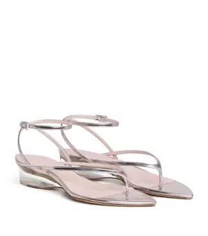 Alaïa Tongs Wedge Sandals - Metallic