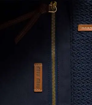 Miu Miu Woven Raffia-effect Tote Bag