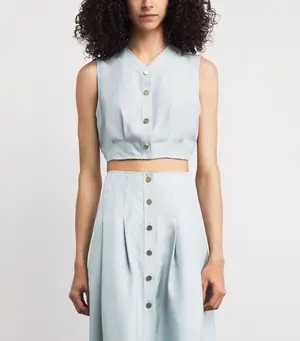 Le Kasha Silk Haima Cropped Shirt
