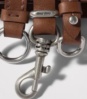 Miu Miu Calfskin Belt With Buckle Detail - Brown