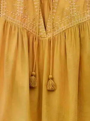 Ba&sh Embroidered Ruffled Blouse