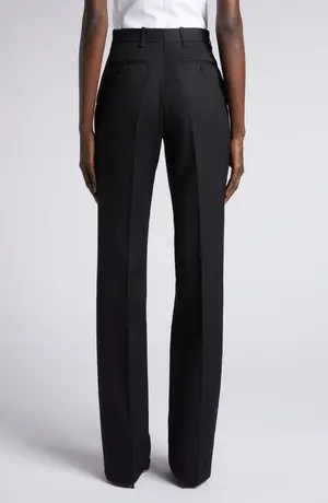 TOM FORD Panama Wool & Silk Tailored Trousers - Black