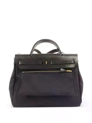 Hermès 2021 Pm Herbag Canvas Tote Bag - Black